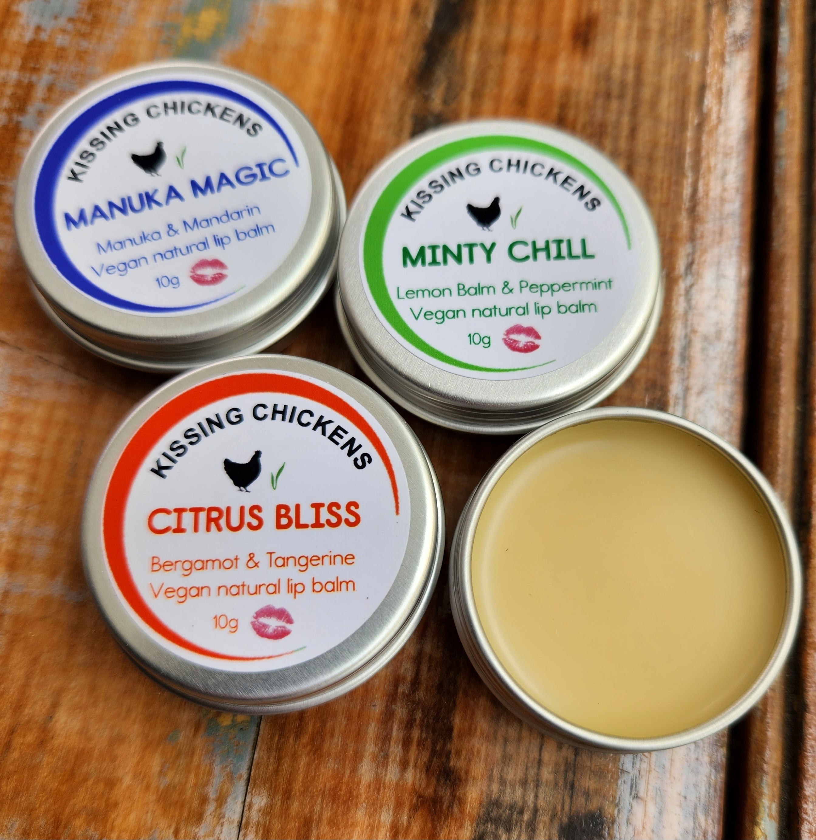 Kissing Chickens Organic Lip Balms 10g